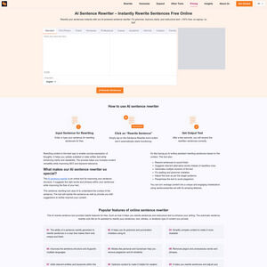 sentencerewriter (Writing Tools) Functies, voordelen, alternatieven ...